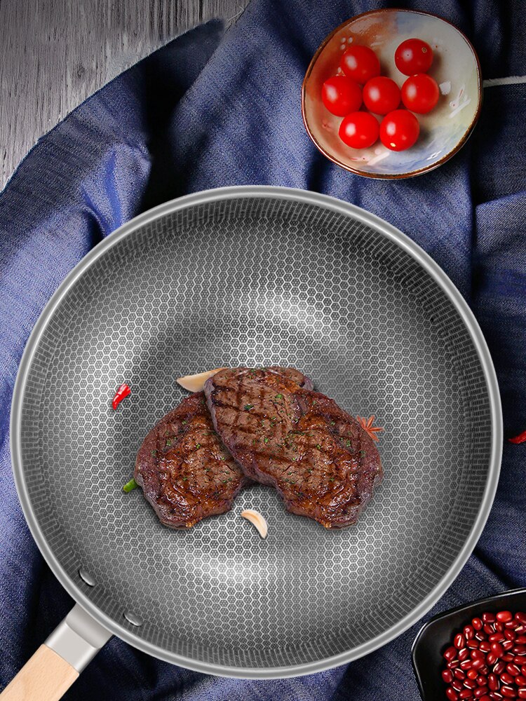32CM Frying Pan 304 Stainless Steel Non Stick Unco... – Grandado