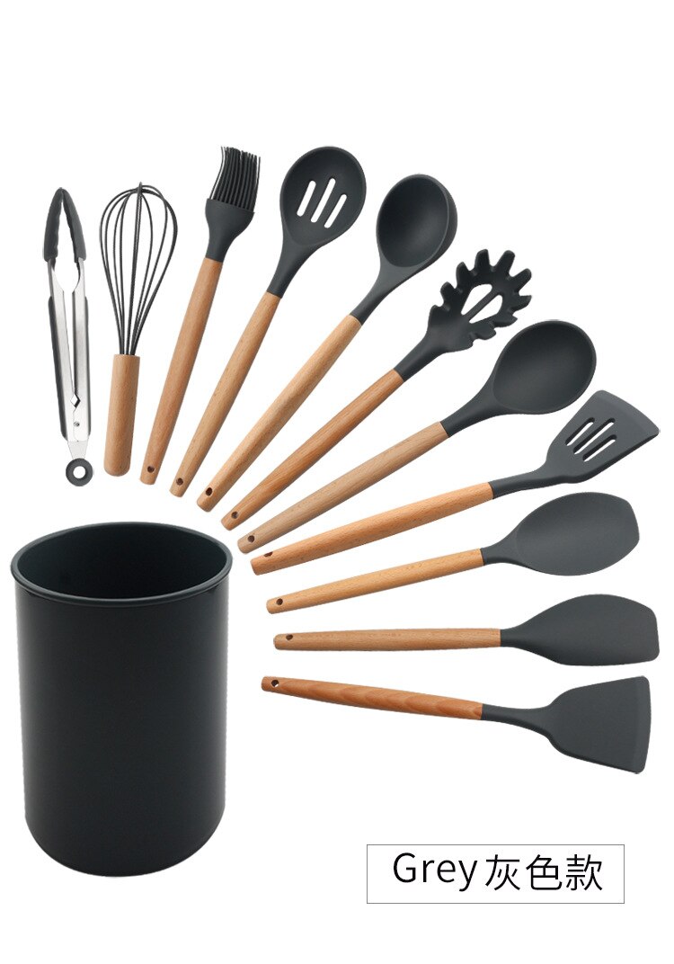 Silicone Cooking Utensils Set Non-stick Spatula Sh... – Vicedeal