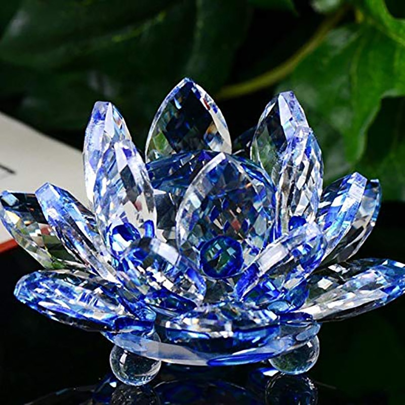 80/100/120/140/200mm 1pcs Blue Color Crystal Lotus... – Grandado