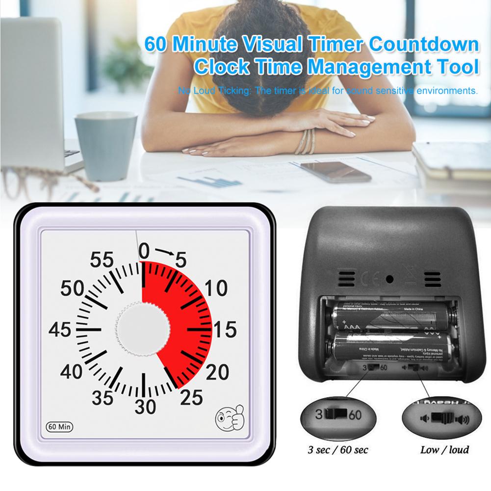 60 Minutes Visual Analog Timer Silent Countdown Cl Grandado