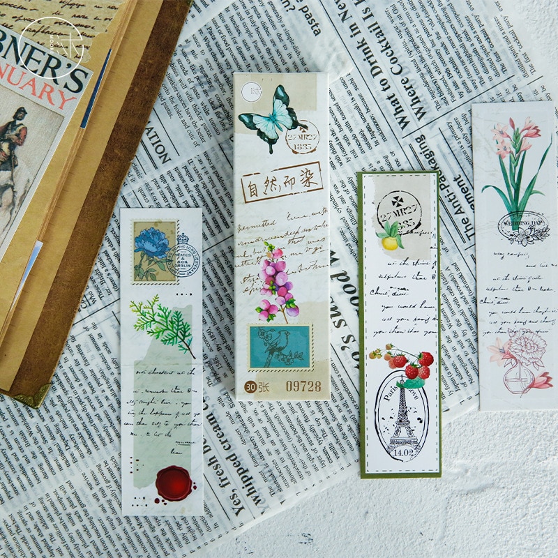 30 Pcs/Set Vintage Nature Plant Paper Bookmark DIY... – Grandado