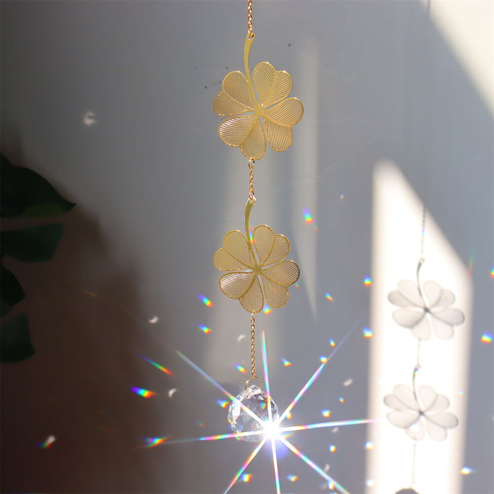 Lotus Ginkgo Four Leaves Dream Catchers Crystal Wi... – Vicedeal