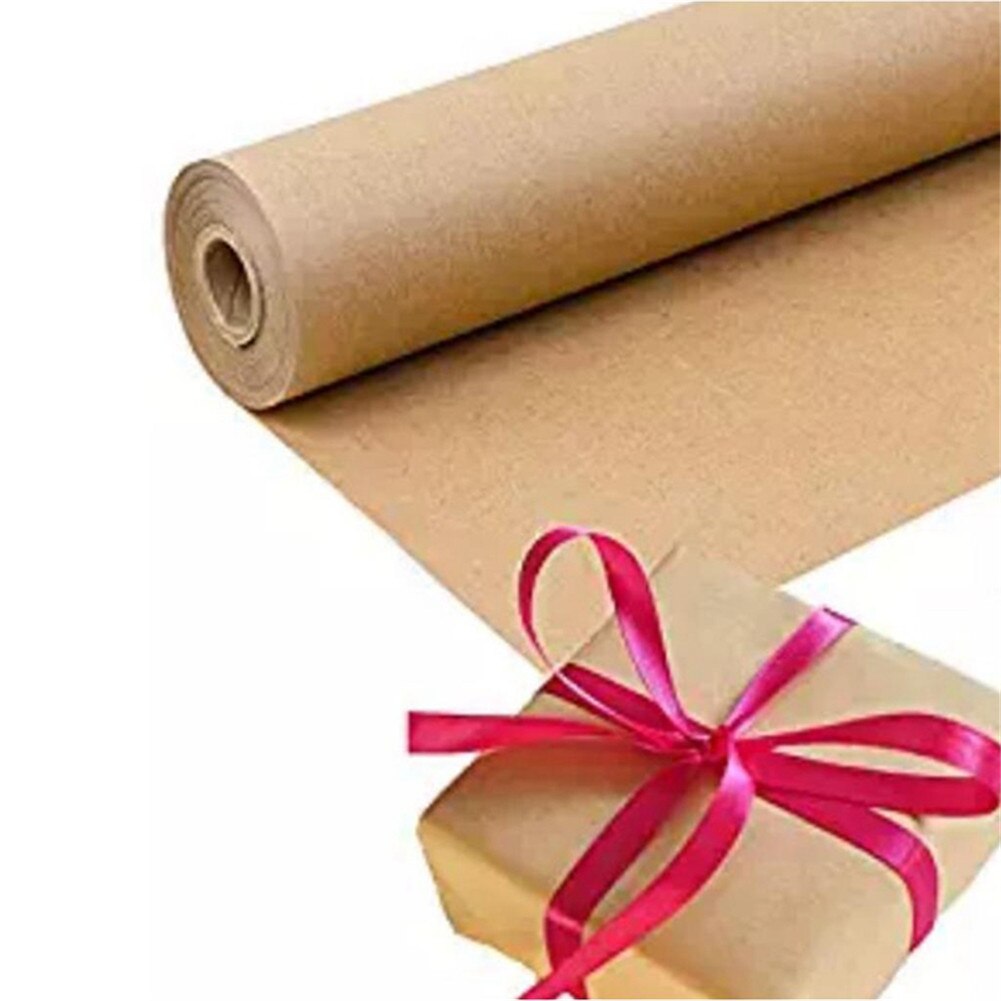 30m Kraft Wrapping Paper Roll Brown for Birthday P... – Grandado