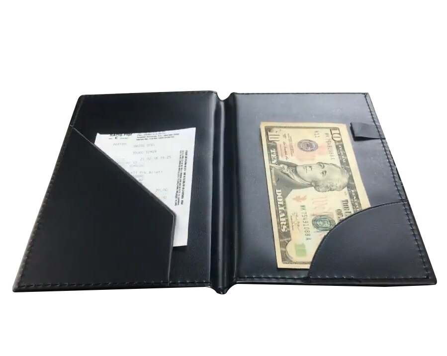 Black PU leather check folder restaurant hotel cof... – Vicedeal