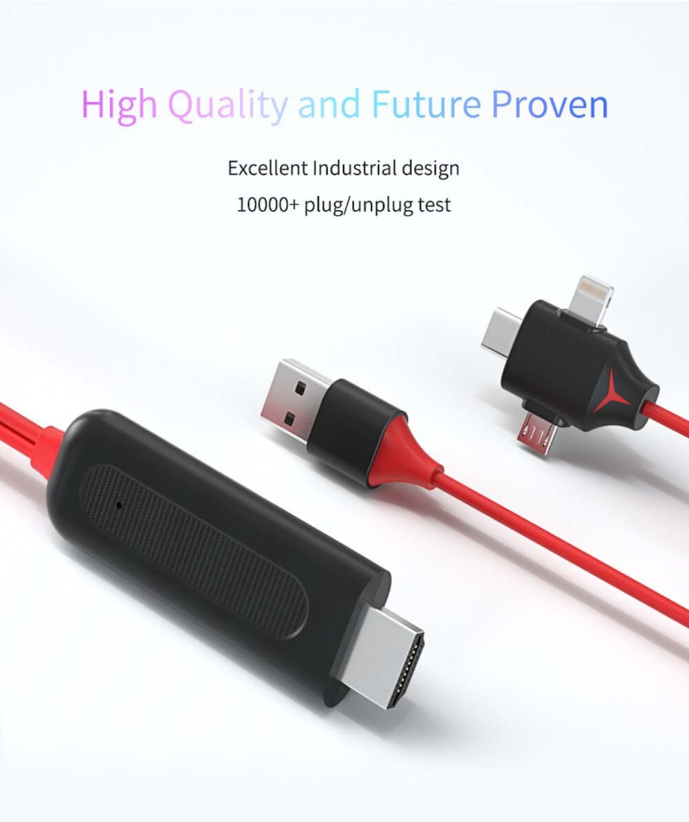 3 IN 1 Converter Adapter Mirror Cast MHL Cable Mic... – Grandado