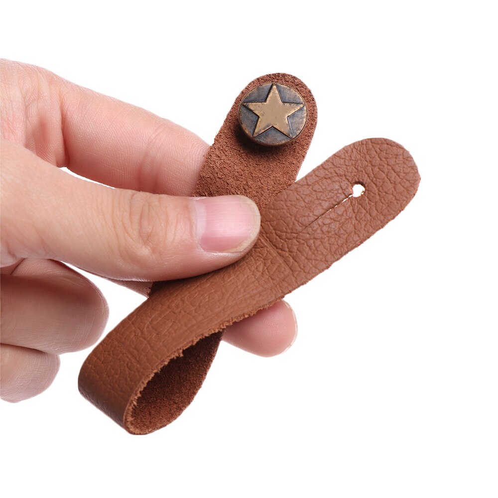 1Pc Brown Black Leather Guitar Strap Holder Button... – Grandado