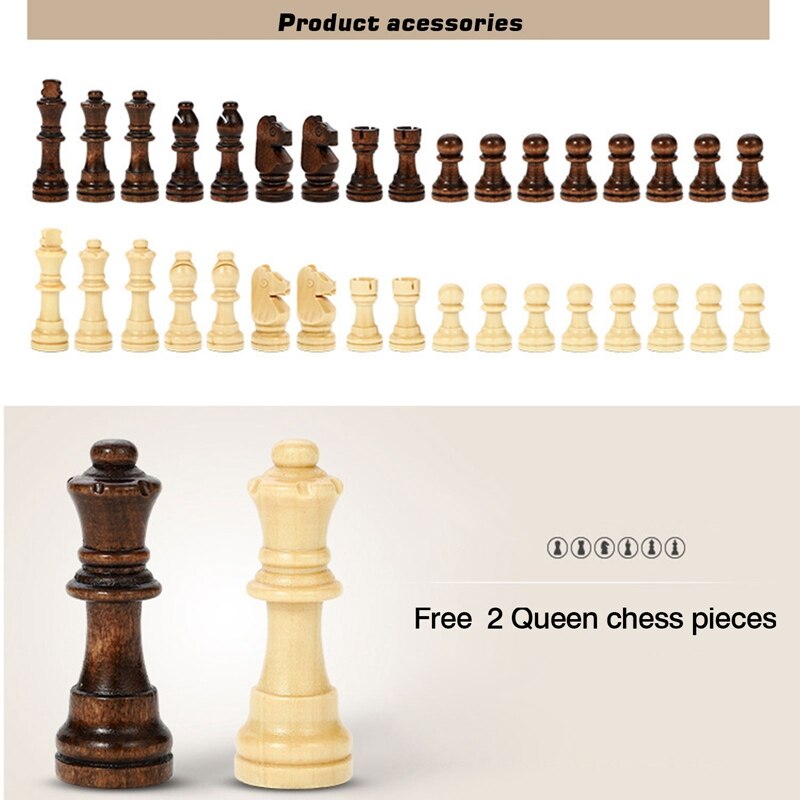 Magnetic Wooden Chess and Checkers Set Board Games... – Grandado