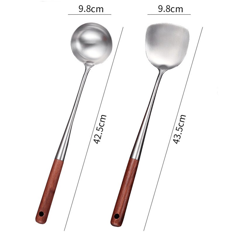 2Pcs/Lot Stainless Steel Spatula and Ladle Set Ant... – Vicedeal