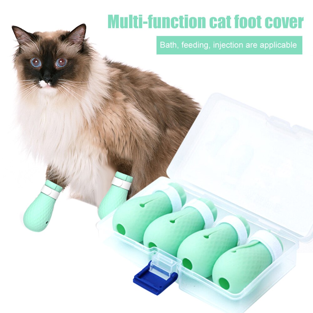 4pcs Adjustable Cat Shoes Anti-Scratch Pets Paw Pr... – Grandado