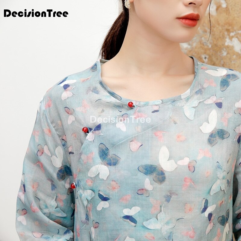 vintage floral print traditional chinese clothing ... – Vicedeal