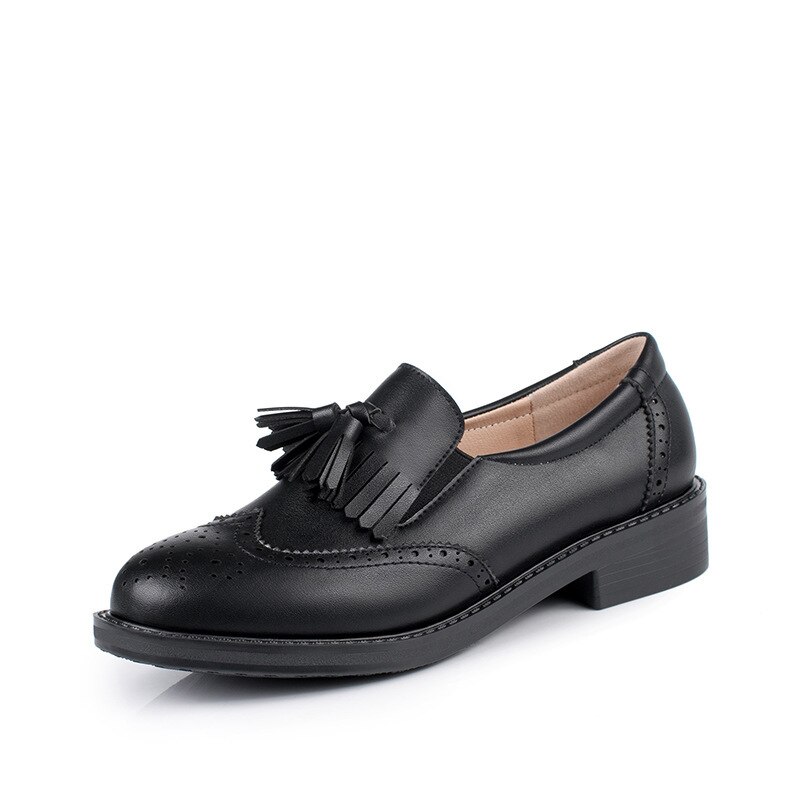 Italian Carved brogues cowleather work shoes woman... – Grandado