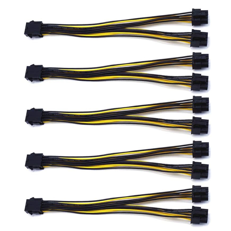 5-Pack PCI-E 8Pin to 2X 8 Pin (6+2) Power Splitter... – Grandado