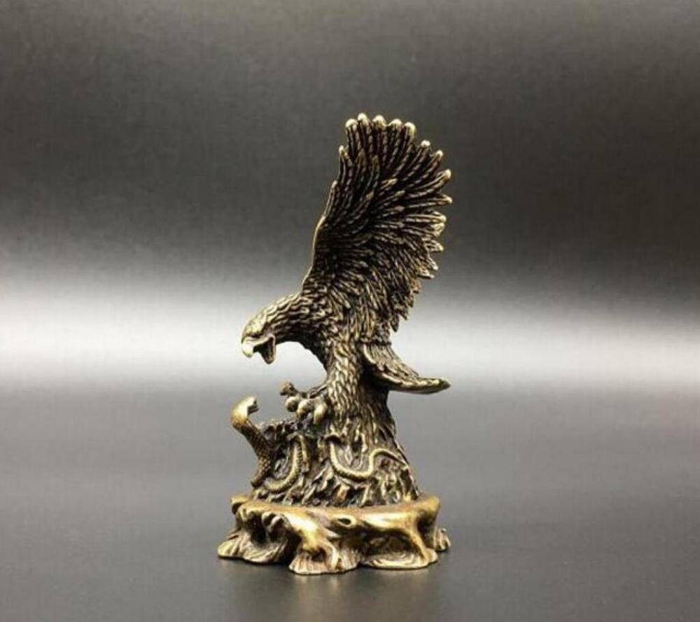 Copper Statue China exquisite brass Eagle and snak... – Grandado