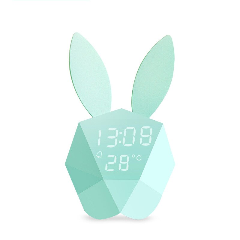 Cute rabbit LED Sound Night Light Thermometer Rech... – Grandado