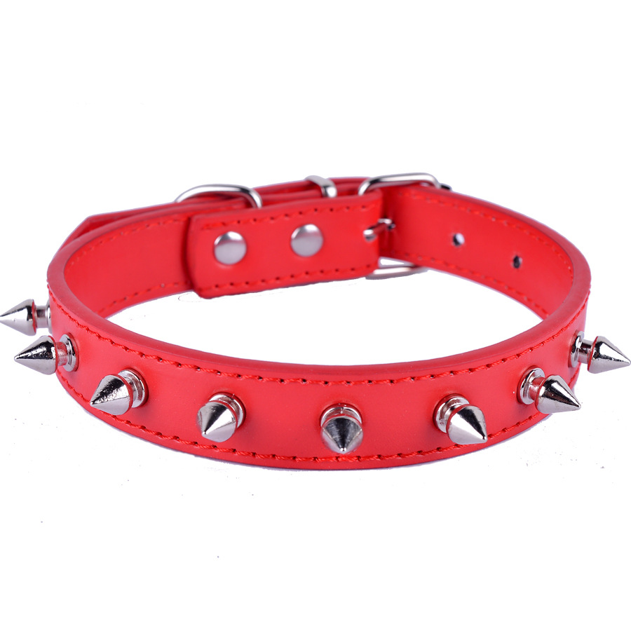 Punk spike huisdier kraag PU leather studded honde... – Vicedeal