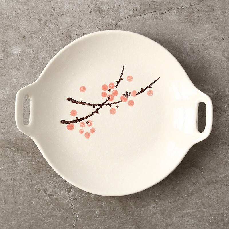 Japanese Handpainting Plum Ceramice Dinner Plate P... – Grandado