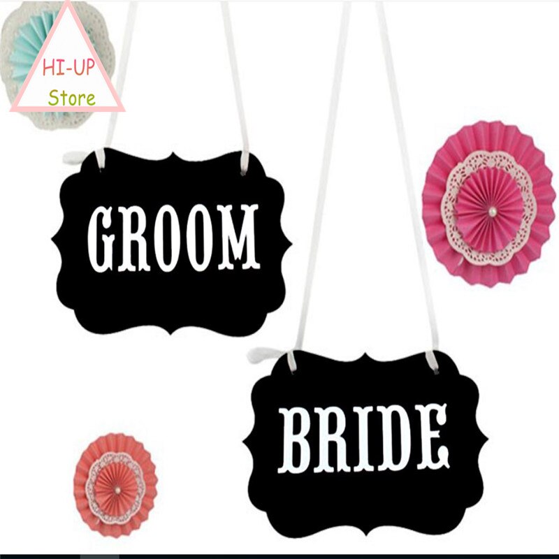 2pcs/set DIY BRIDE&GROOM Sign Photo Booth Props We... – Grandado