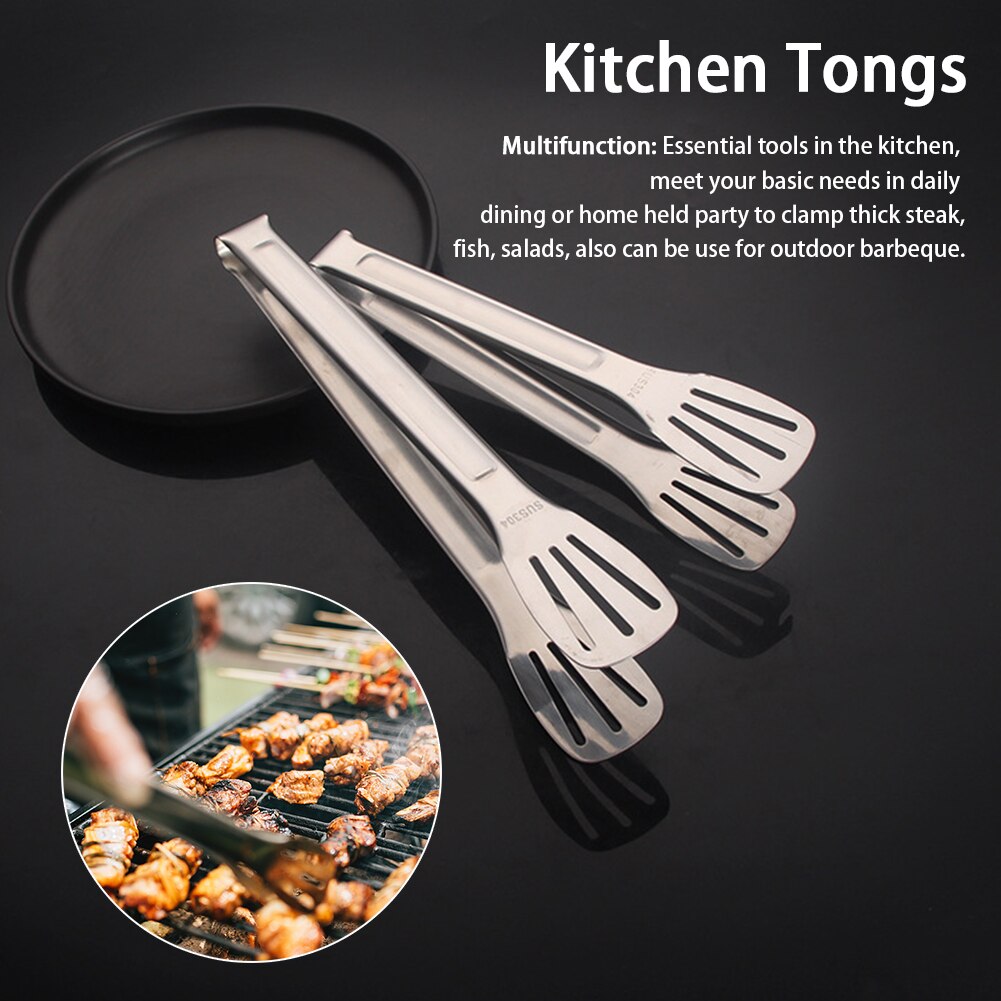 2pcs Stainless Steel Food Grilling Kitchen Tongs B... – Vicedeal
