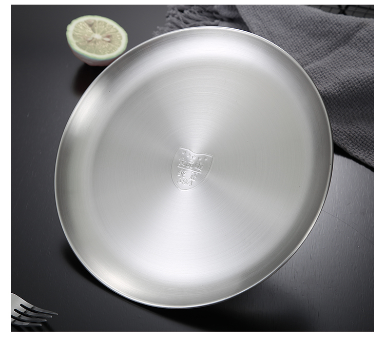 304 Stainless Steel round Plate Western Restaurant... – Grandado