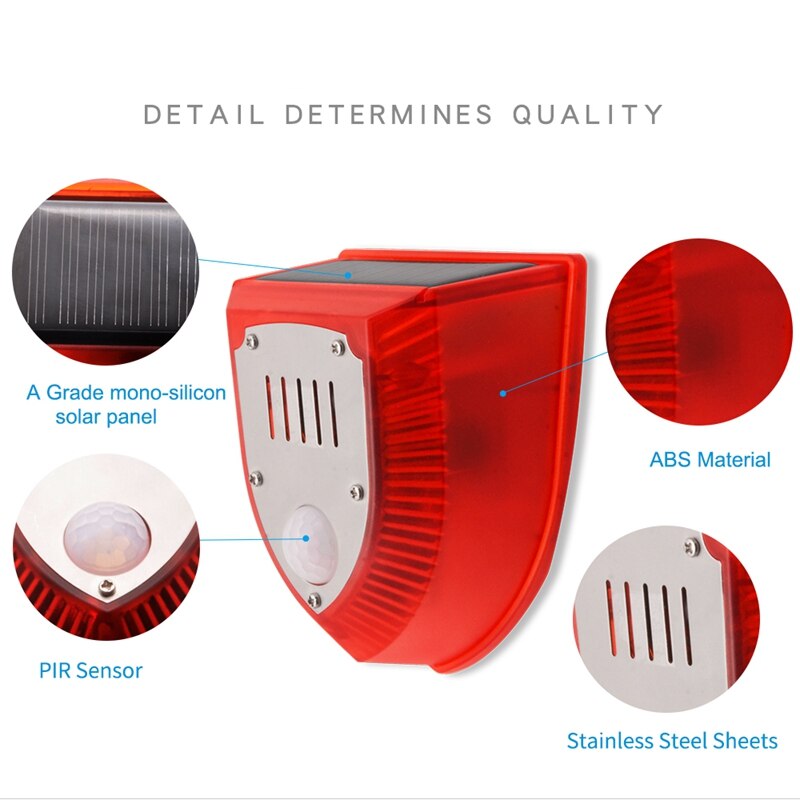 Security PIR Motion Sensor Detector Solar Power Si... – Grandado