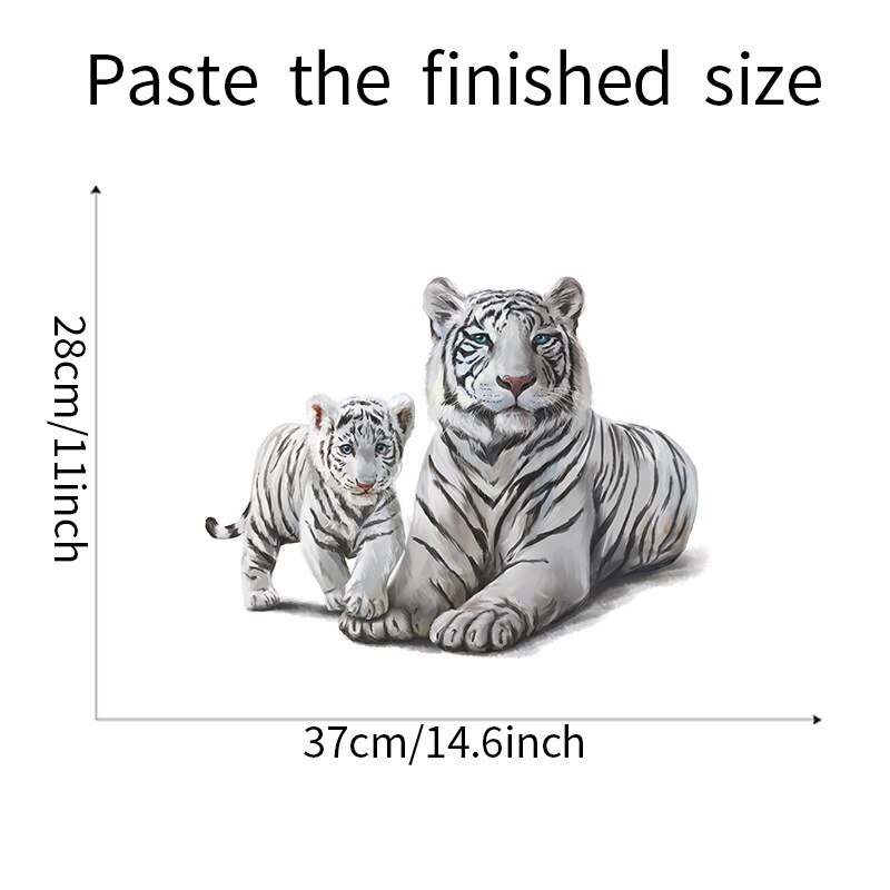 3D Tiger Animal Wall Stickers Wallpaper Kids Bedro... – Grandado