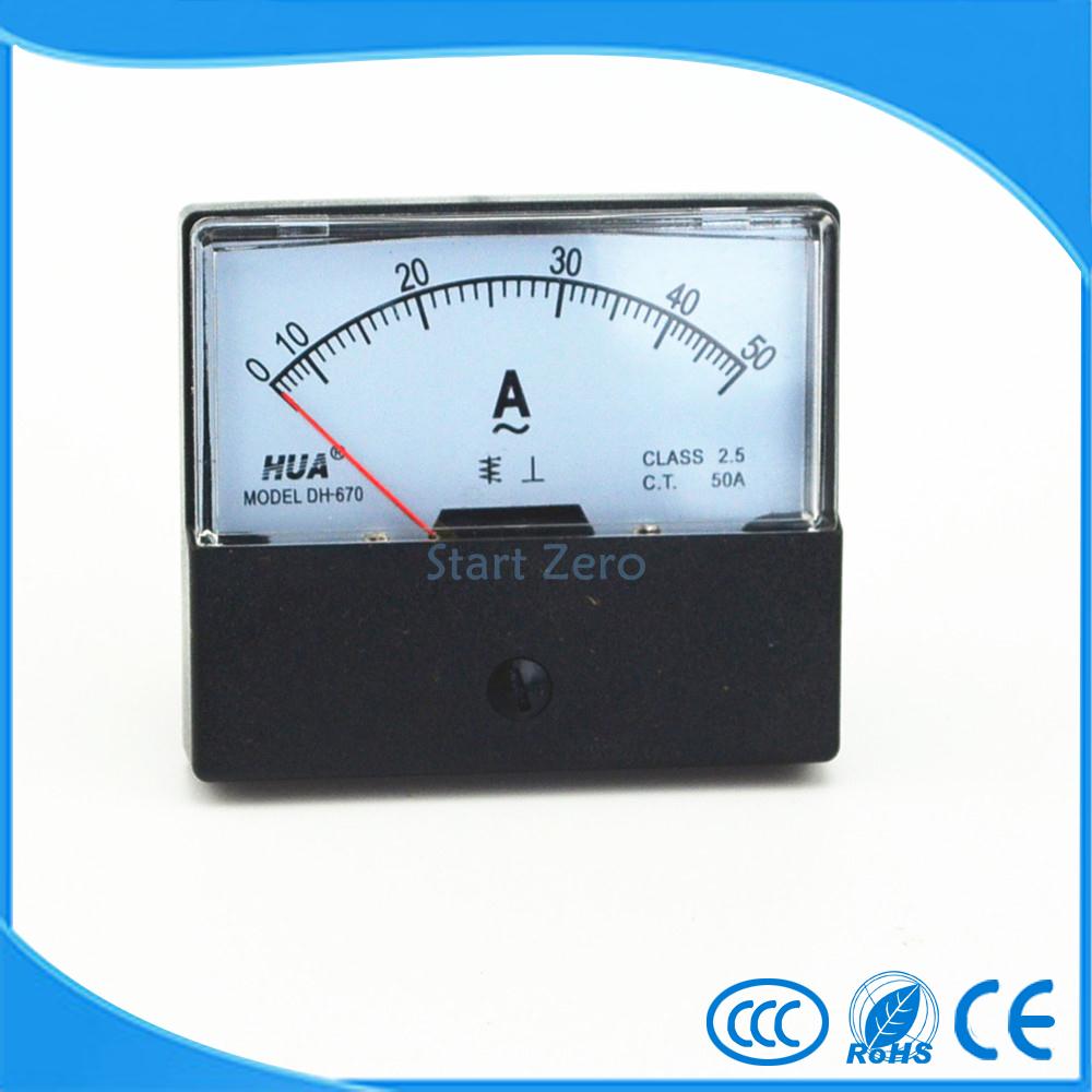 AC 0-50A Analog Panel Meter Ammeter Gauge DH-670 – Vicedeal