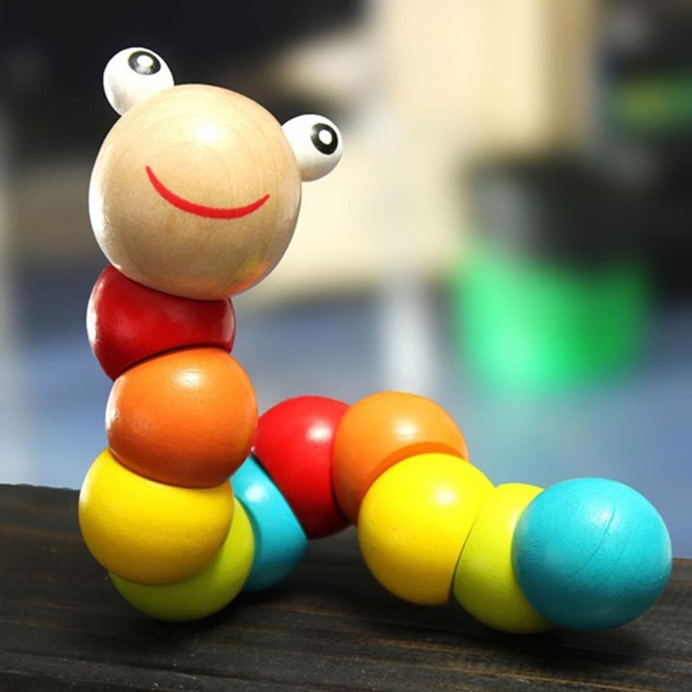 Wooden Colorful Caterpillar Grasping Twisting Worm... – Grandado