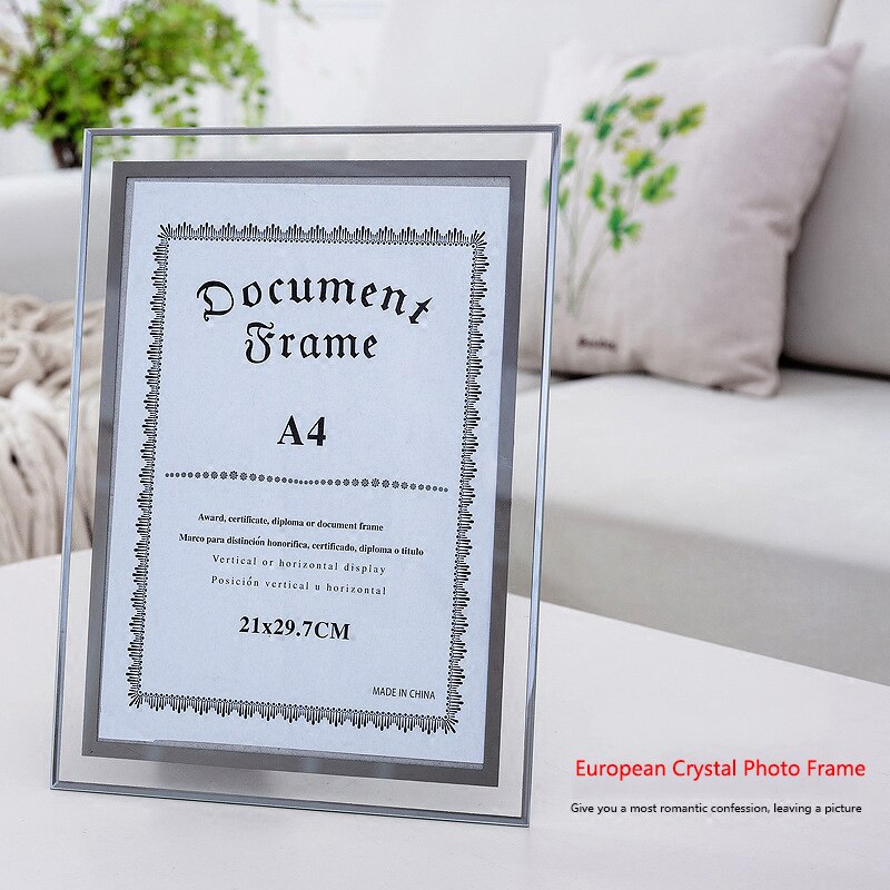 Crystal Glass Frame Table Certificate 6/7/8 inch P... – Grandado