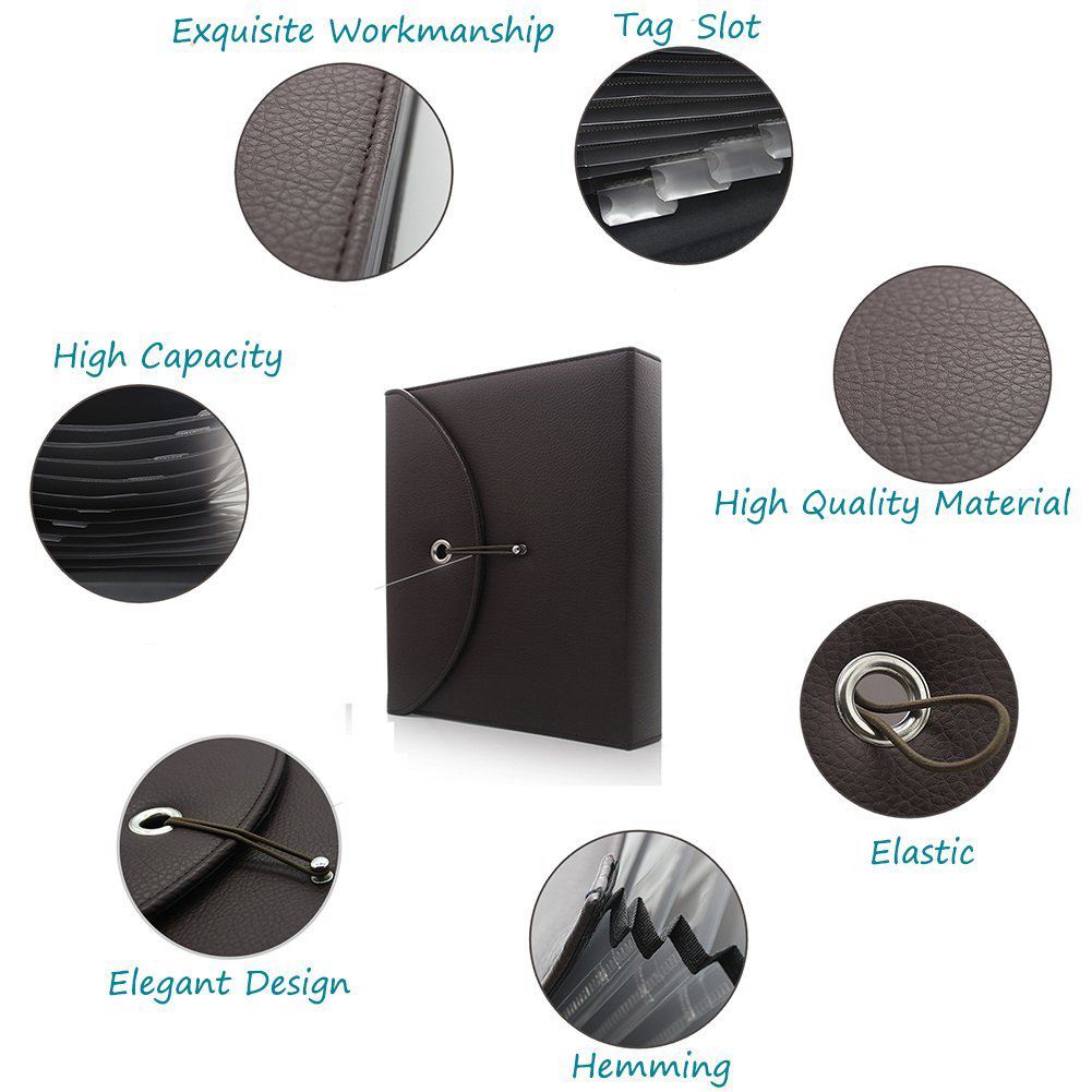 Expandable Portable Briefcase PU Leather Business ... – Grandado