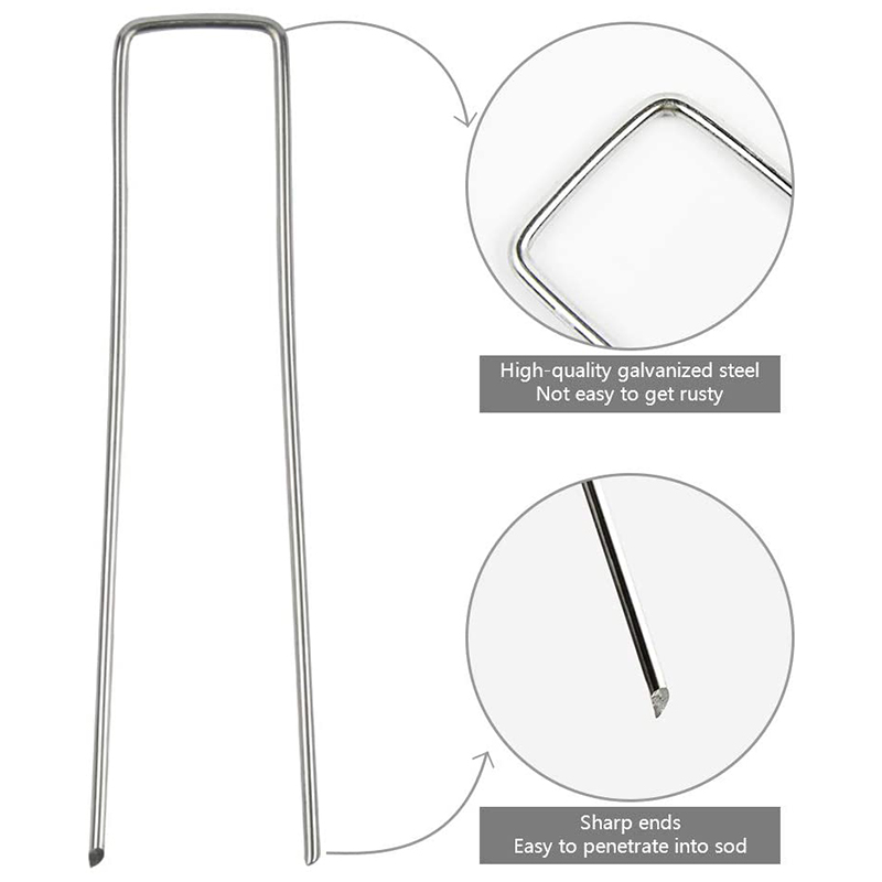 50 Pack Galvanized Landscape Fabric Staples Garden... – Grandado