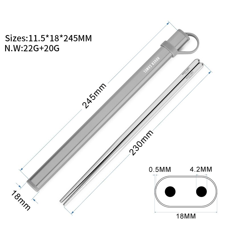 Titanium Eetstokjes Set met Eetstokjes Opslag Buiz... – Grandado