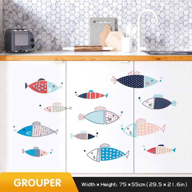 Kleurrijke Vis Eenvoudige Muursticker Keuken Koelk... – Vicedeal