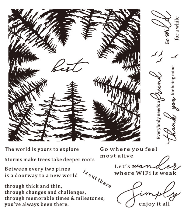 Trees Background Transparent Clear Silicone Stamp ... – Grandado