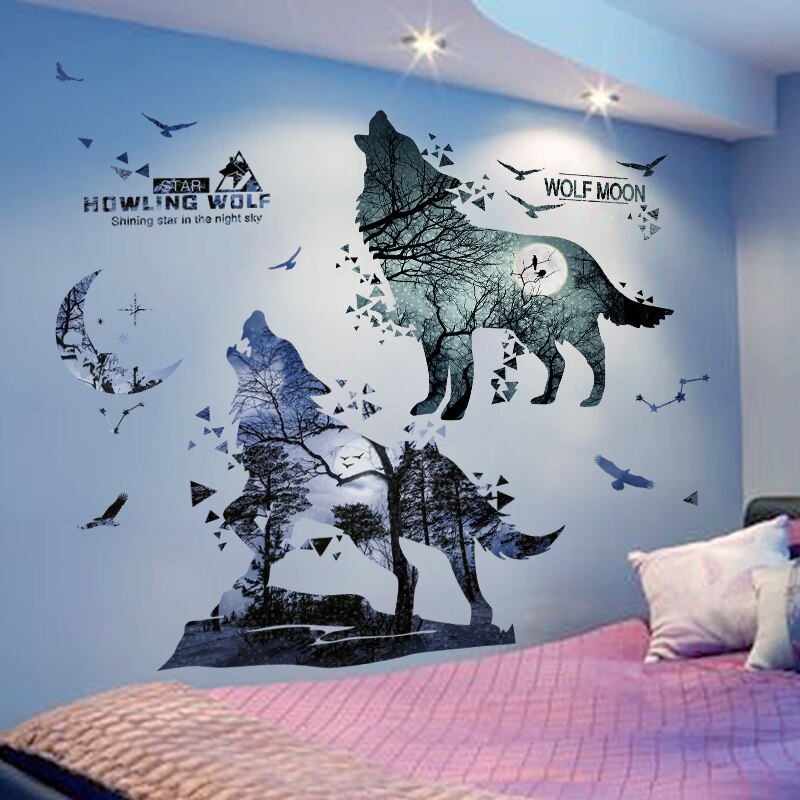 Wolf Forest Wall Stickers Vinyl DIY Nature Animal ... – Grandado