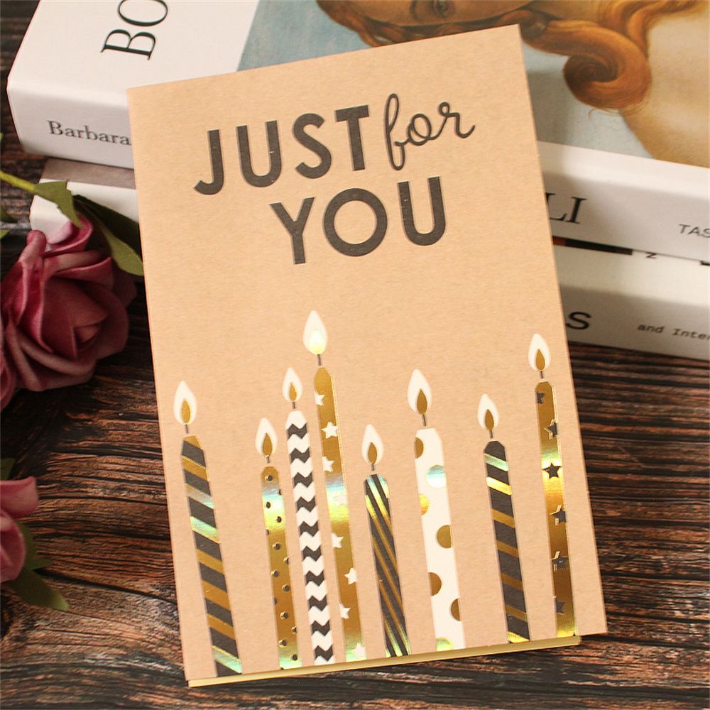 Retro Simple Kraft Paper Wishing Card Happy Birthd... – Grandado