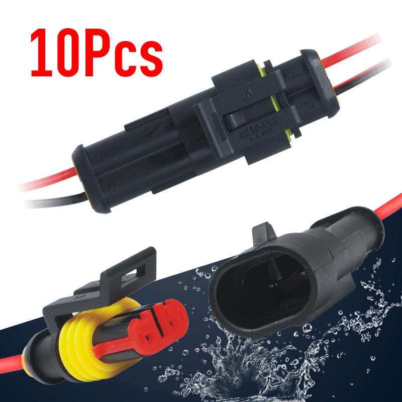 10PCS 2Pin Way Car Waterproof Male Female Electric... – Grandado