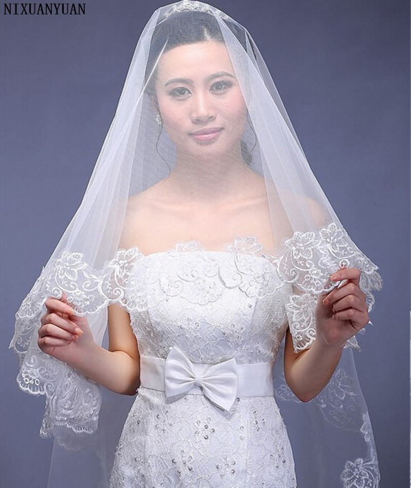 Brude slør elfenben hvit 1 etterslep blondere com ... – Grandado