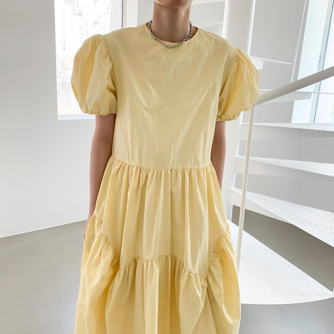 Korean Sweet Short Sleeve Long Dresses Casual Summ... – Grandado