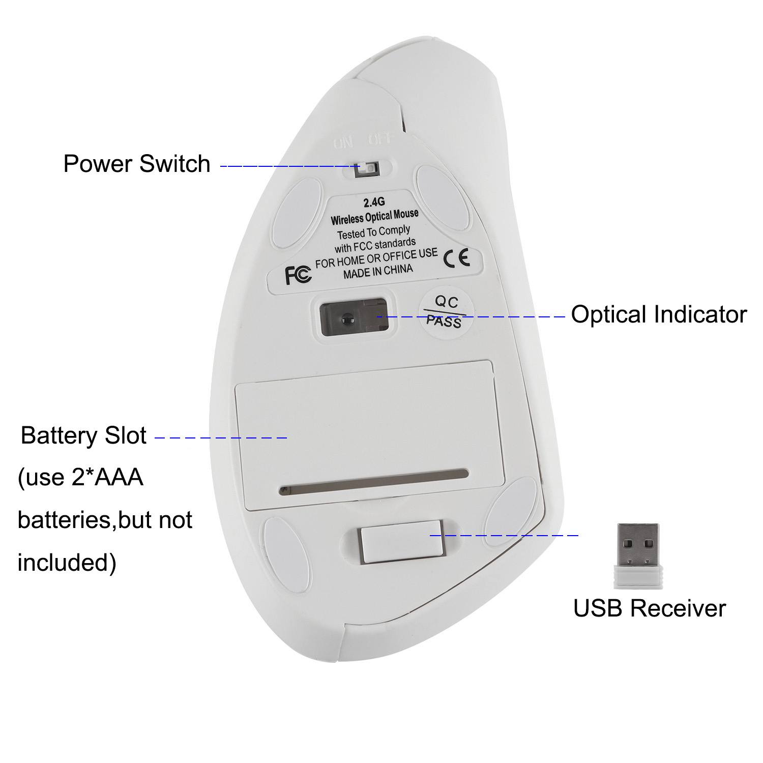 Draadloze Rechterhand Verticale Muis Ergonomische ... – Grandado