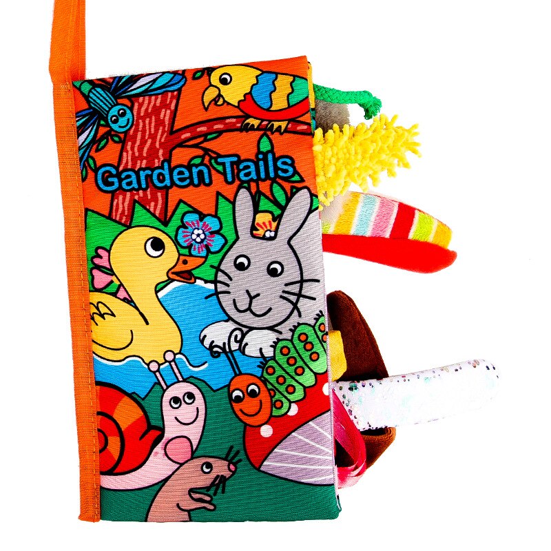 Cute Animals Tails Rattle Soft Baby Cloth Book Edu... – Grandado