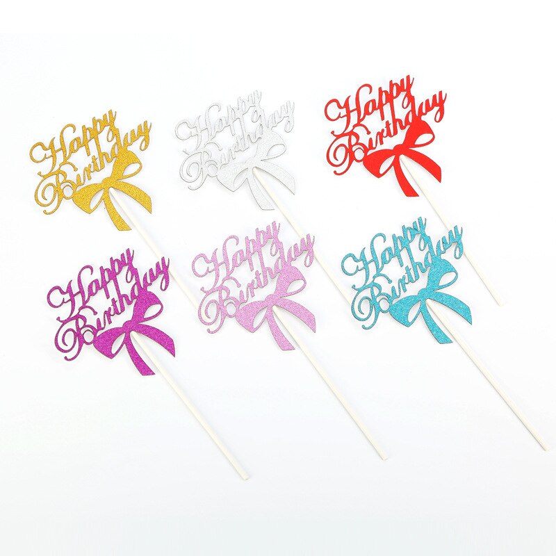 10pcs/lot Cupcake Toppers Glitter Happy Birthday C... – Vicedeal