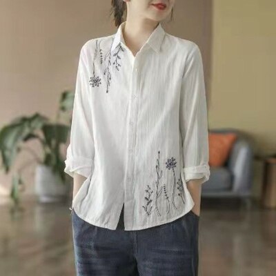 Ropa tradicional china para mujer, camisa con esta... – Grandado