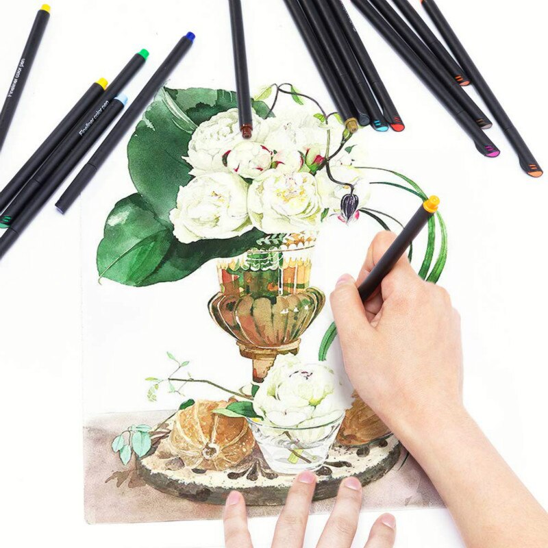 Fineliner 36 Colors Pen Set 0.4mm Fine Tip Line Wr... – Grandado