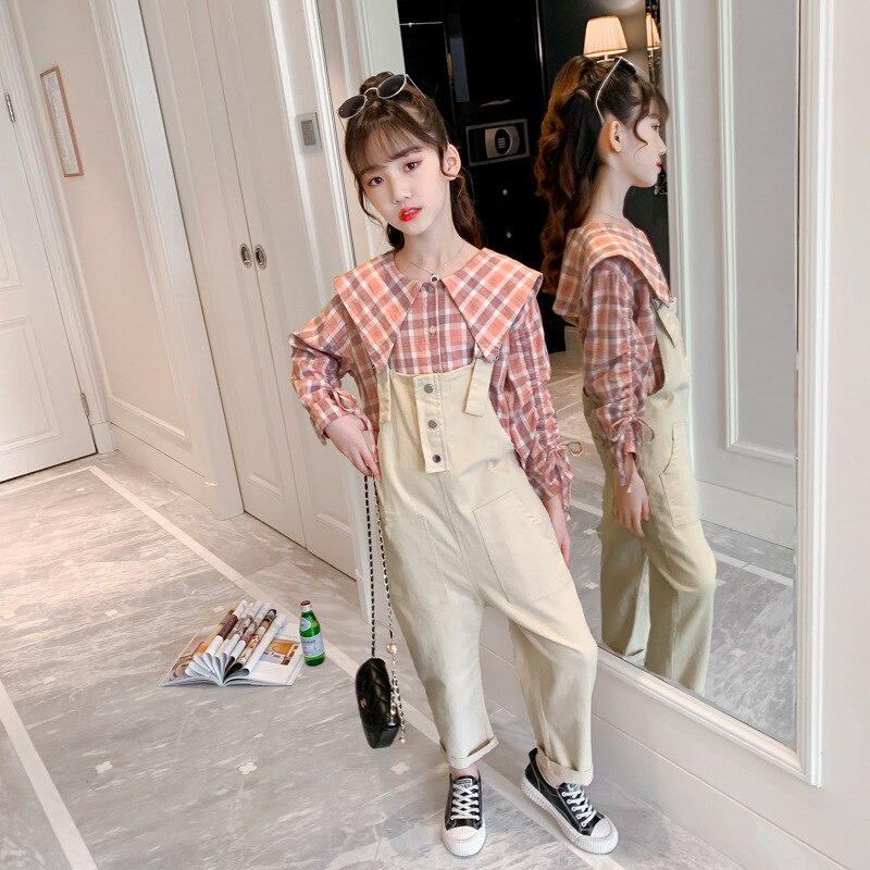 Spring Long Sleeve Korean Girls Clothing Set Kids ... – Grandado