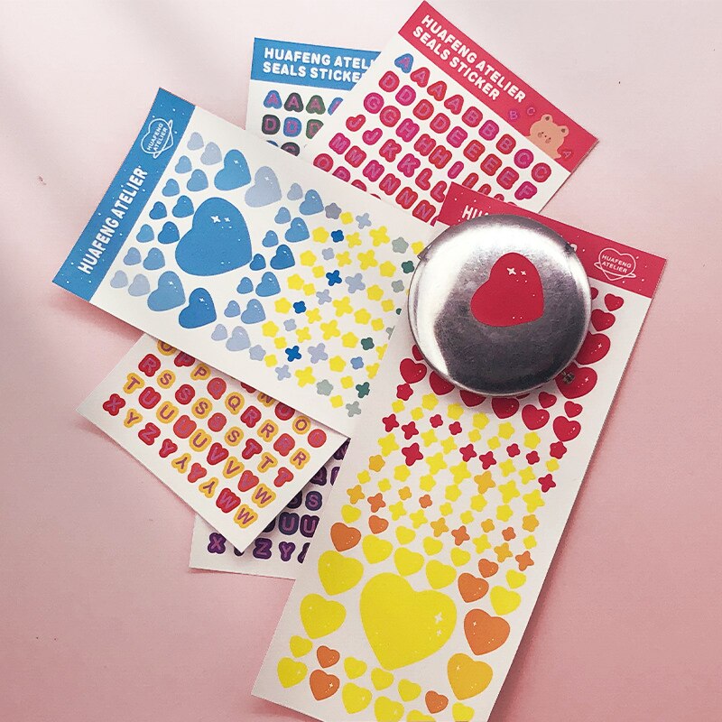 Korea Candy Kleur Letters Liefde Hart Sticker Diy ... – Grandado