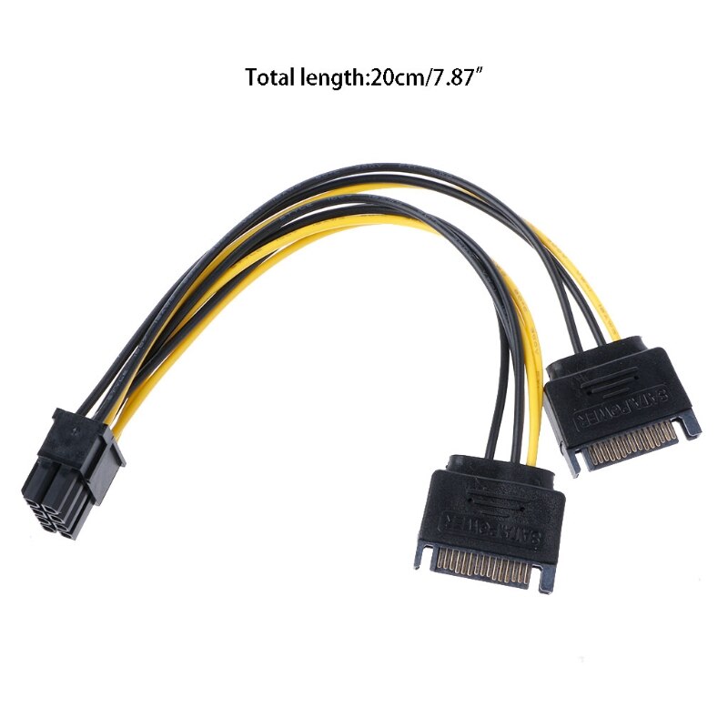 Dual 15Pin SATA Male To 8Pin(6+2) PCI-E Male Video... – Grandado