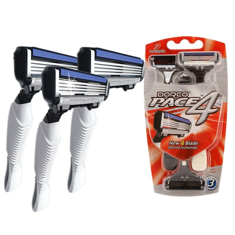 3Pcs PACE4 Mens Manual Razor Shaver 4-Blade Cartri... – Grandado