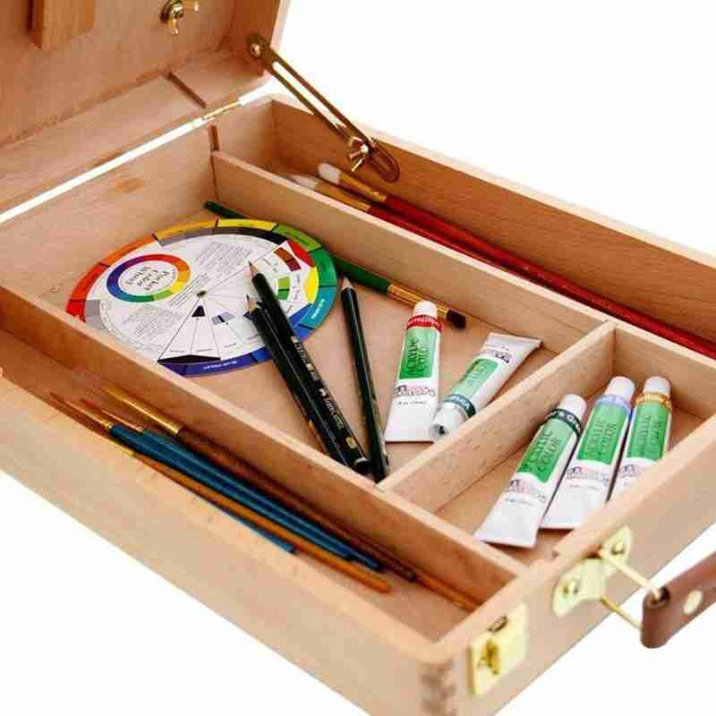 Wooden Sketch Box Artwork Wooden Artist's Painting... – Vicedeal