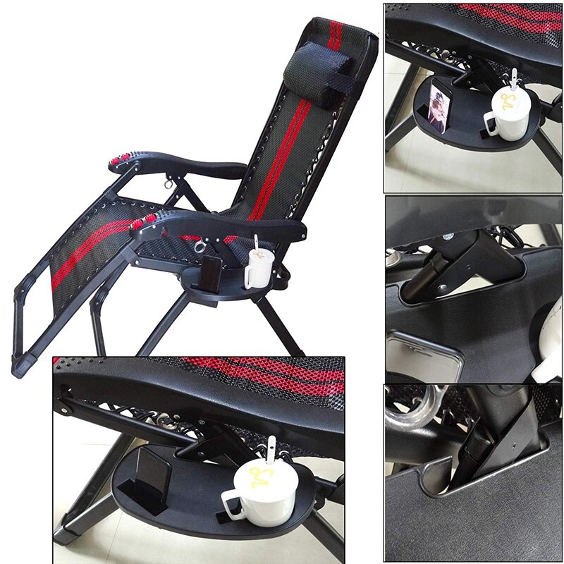 Lounge Chair Folding Side Tray Cup Holder for Outd... – Vicedeal