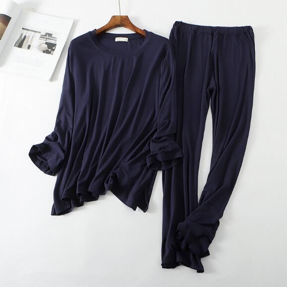 Comfortable modal cotton pyjamas women long sleeve... – Grandado
